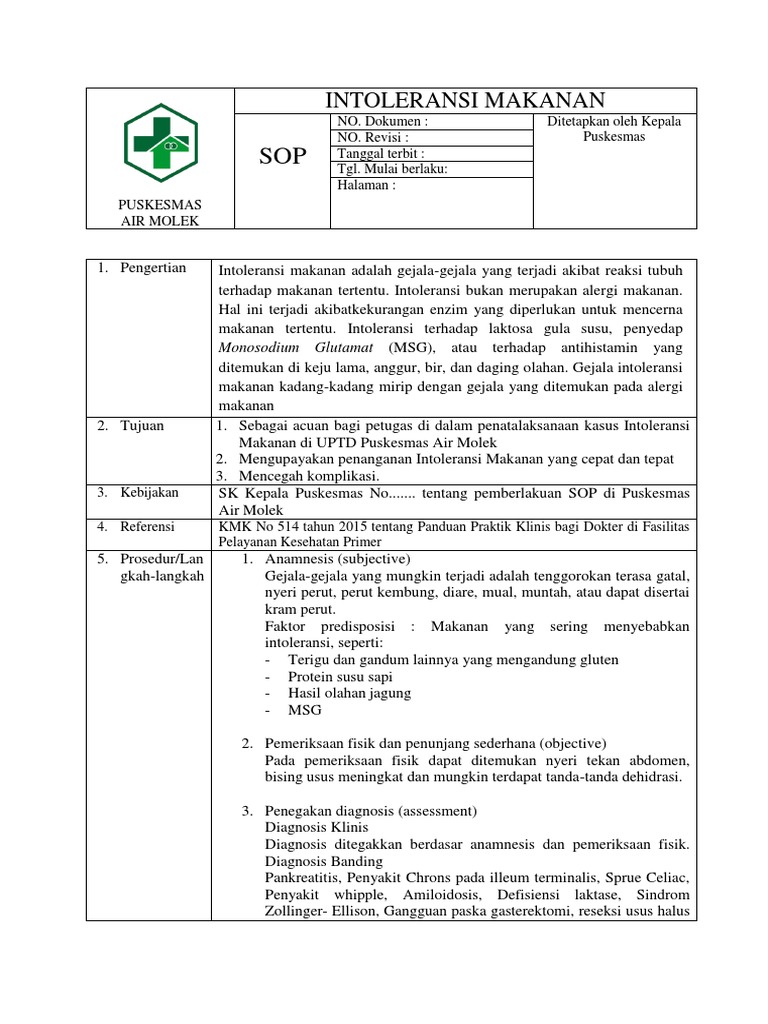 Intoleransi Makanan | PDF