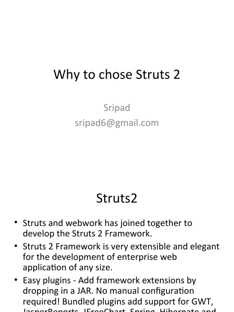 Why To Chose Struts 2 | PDF | Object (Computer Science) | Databases