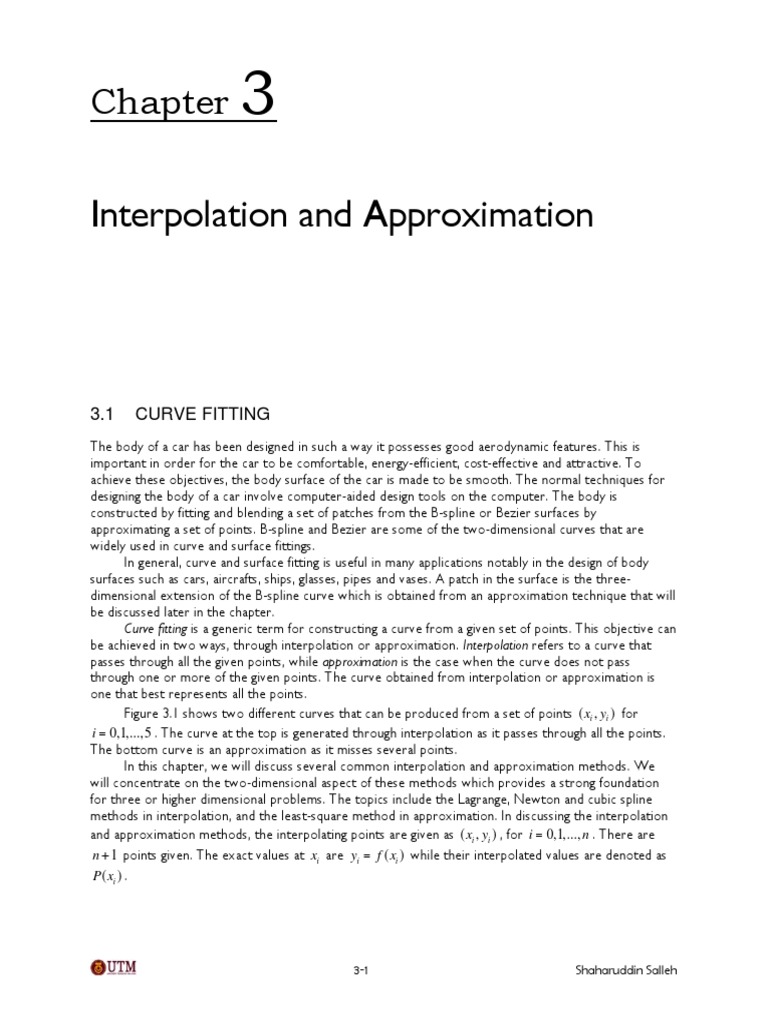 Ch03 Interpolation | PDF | Finite Difference | Interpolation