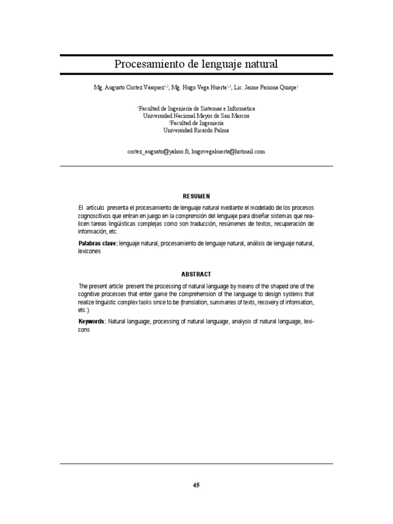 Programación de Lenguaje Natural - UNMSM PDF | PDF | Palabra ...