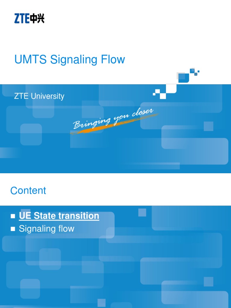 Umts Signaling Flow Zte University Pdf Telecommunications Telecommunications Engineering 