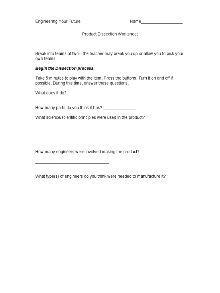 Begin The Dissection Process | PDF