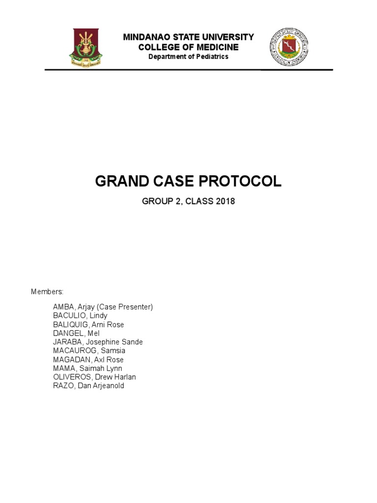 Pedia 2017 Case Protocol | PDF | White Blood Cell | Medical Specialties