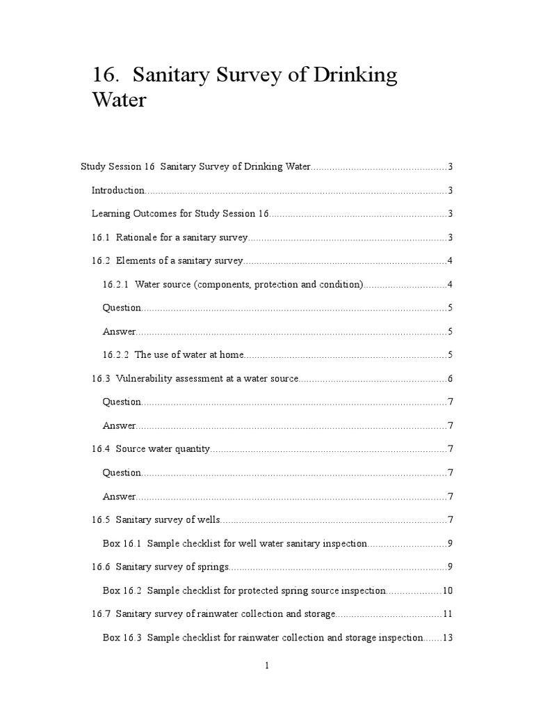 Sanitary Survey of Drinking Water | PDF | Water Quality | Drinking Water