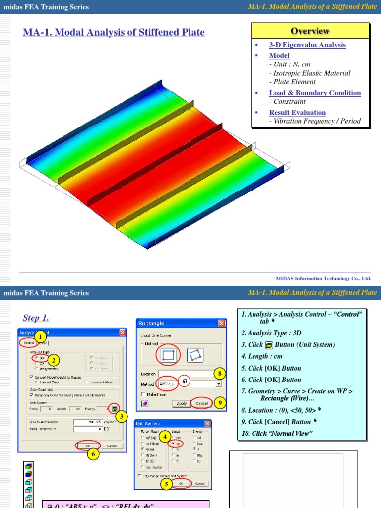 MA-1. Modal Analysis of Stiffened Plate: 3-D Eigenvalue Analysis Model ...