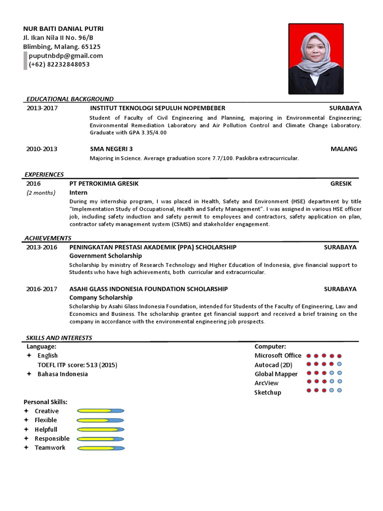 CV Nur Baiti Danial Putri | PDF | Labour | Employment