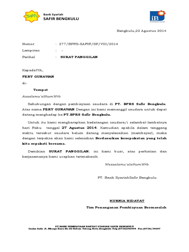 Contoh Surat Sur | PDF