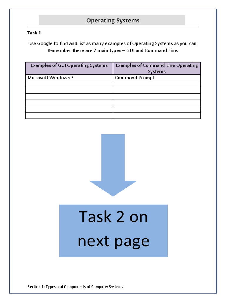 Operating Systems Task Sheet | PDF