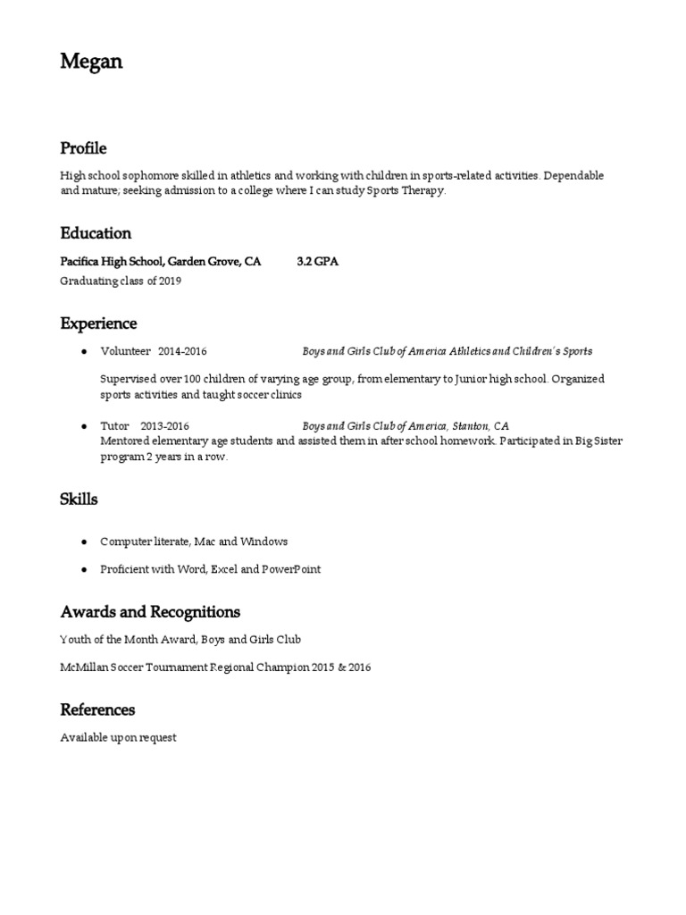 Megan Lei: Aspiring Sports Therapist | PDF | Career & Growth | Sports ...