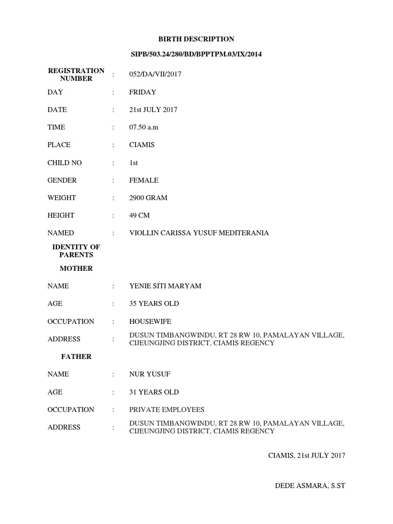 Birth Description | PDF