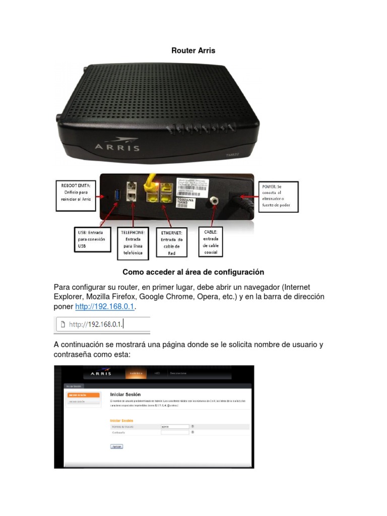 Configura tu router Arris | PDF | Wifi | Ieee 802.11