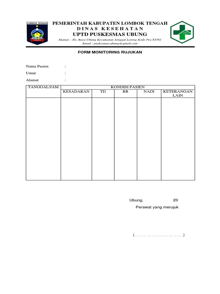 Form Monitoring Selama Rujukan | PDF