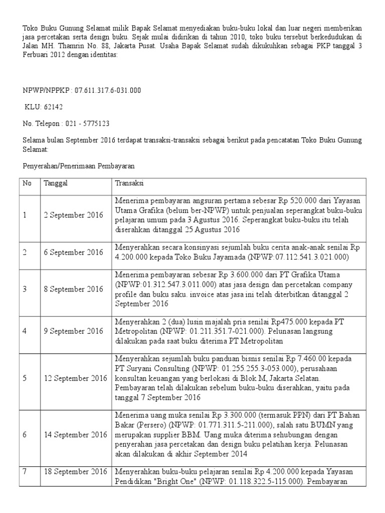 Soal Pengisian SPT PPN | PDF