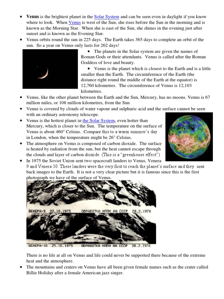 Solar System Venus | PDF | Jupiter | Venus