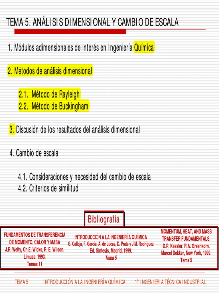 Análisis Dimensional y Cambio de Escala | PDF | Densidad | Ingeniería ...