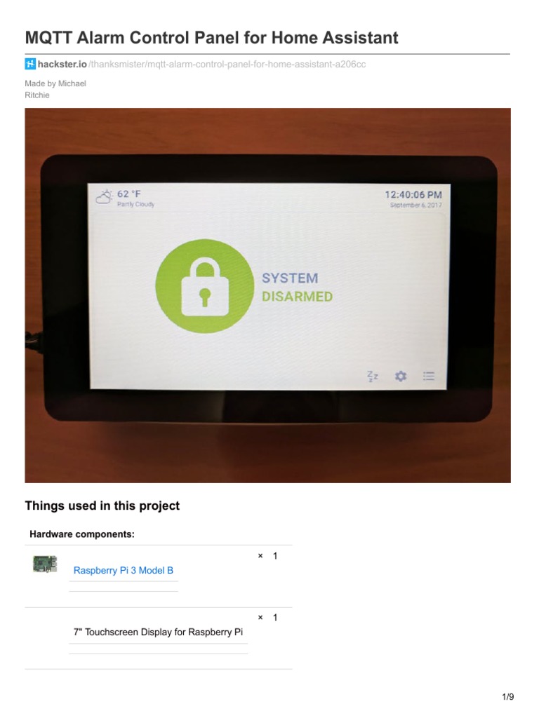 MQTT Alarm Control Panel for Home Assistant | Touchscreen | Android ...