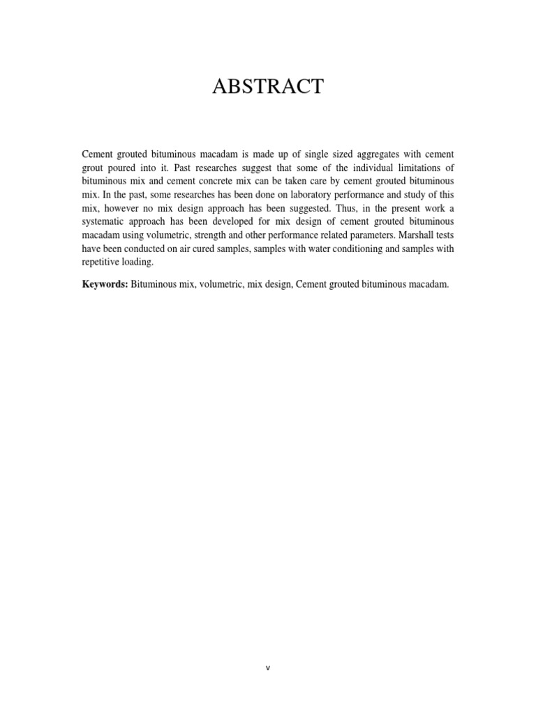 Cement Grouted Bituminous Mix Design | PDF