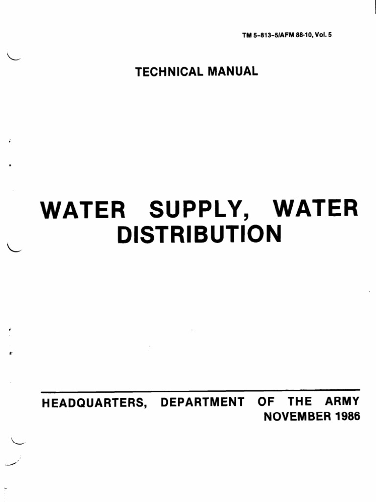 Water Supply, Water Distribution Manual | PDF