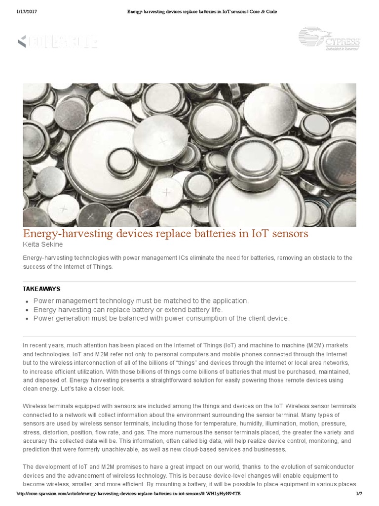 Energy-Harvesting Devices Replace Batteries in IoT Sensors - Core ...