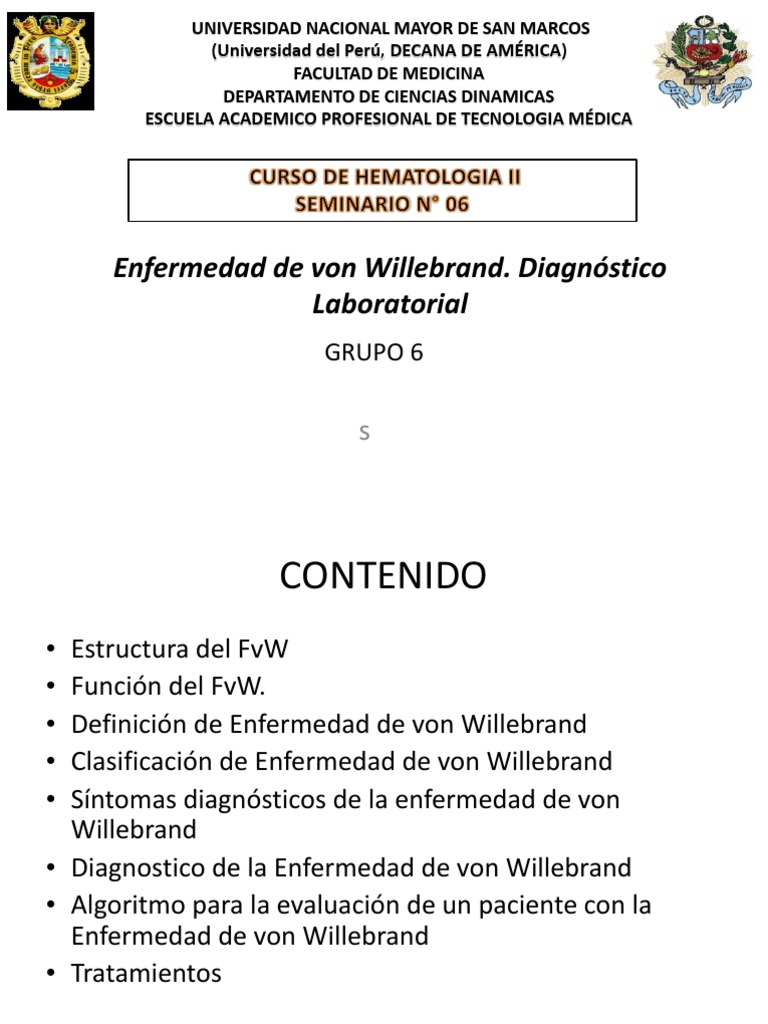Enfermedad de Von Willebrand. Diagnóstico Laboratorial | PDF | Coagulación | Proteínas de la sangre