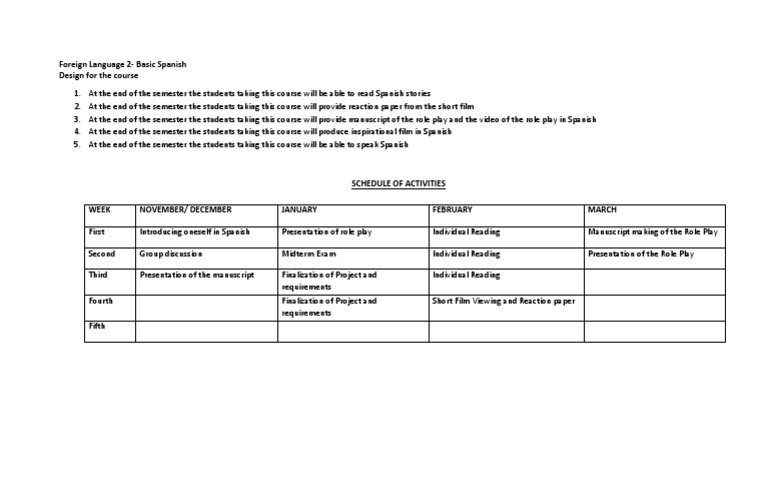 Course Design of Foreign Language 2 | PDF | Language Arts & Discipline