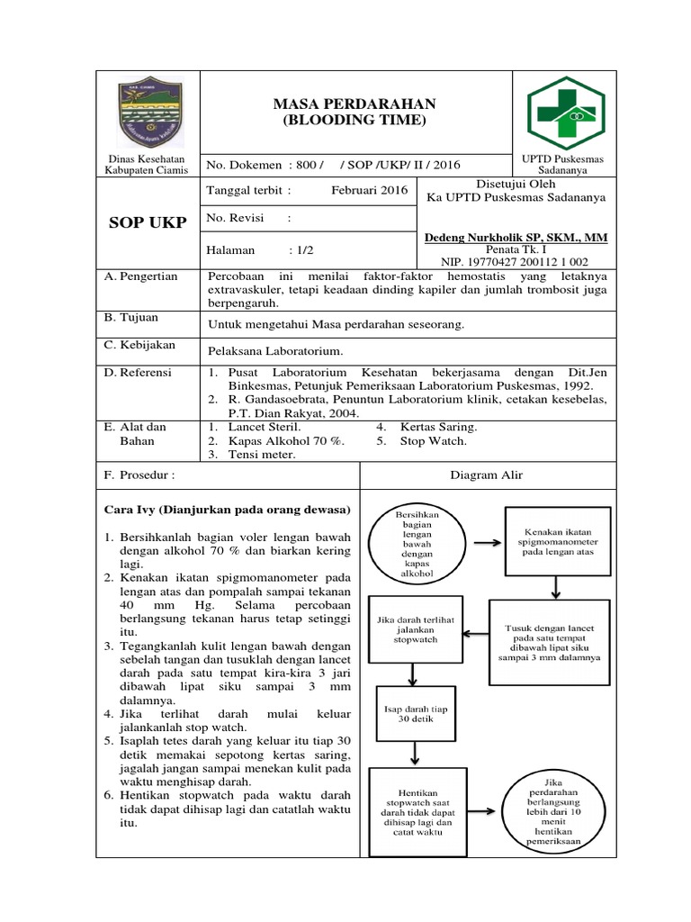 Prosedur Masa Perdarahan Metode Ivy | PDF