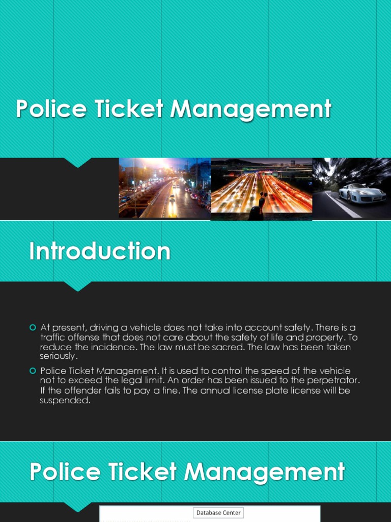 Police Ticket Management | PDF