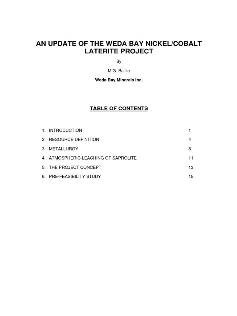 Weda Bay, Halmahera, Ni-Co | PDF | Nickel | Cobalt