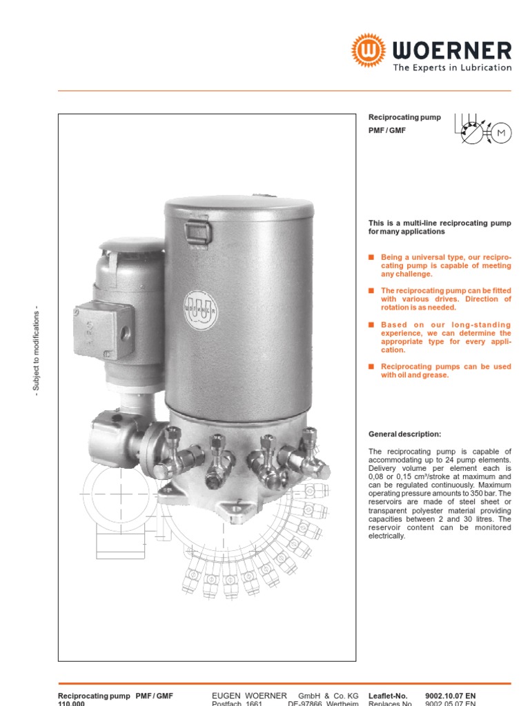 Agregat Pistoveho Cerpadla GMF A | PDF | Pump | Piston