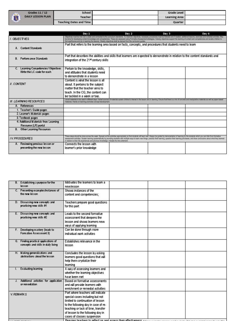 DLP Template 2017 | PDF | Educational Assessment | Lesson Plan