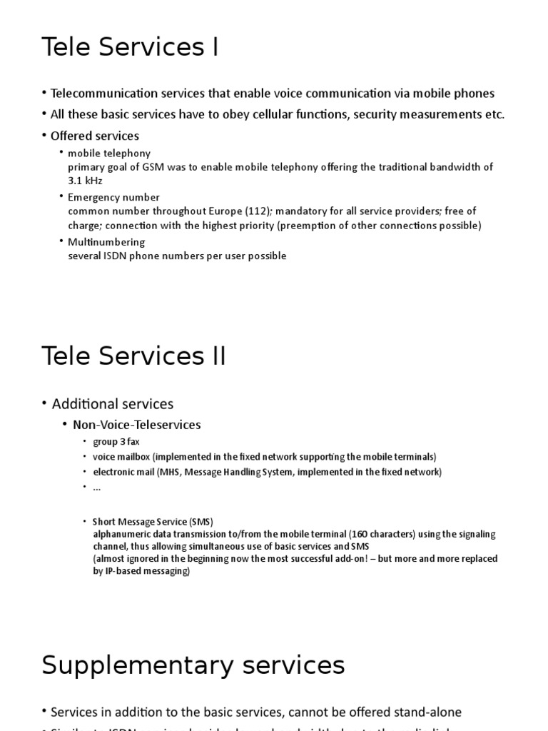 Tele Services I | PDF