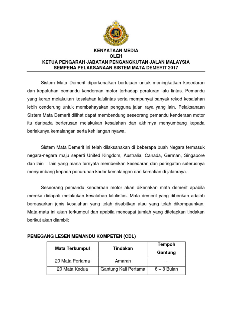 Peraturan Baru JPJ PDF | PDF