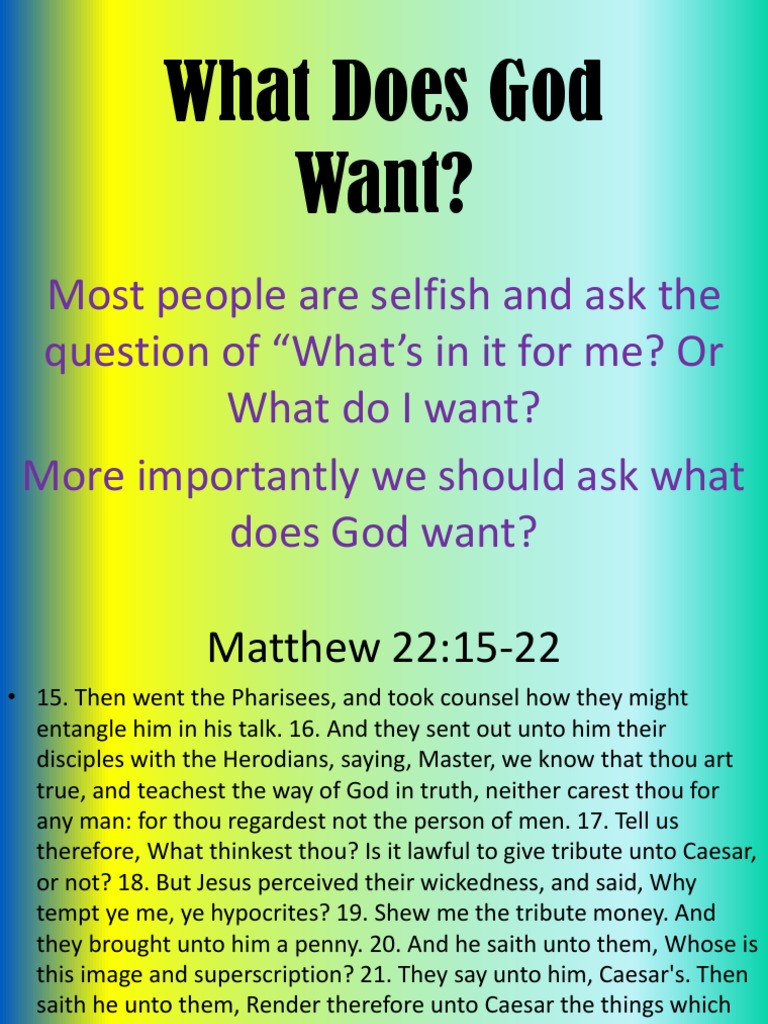 What Does God Want? | PDF | Gospel Of Matthew | Jesus