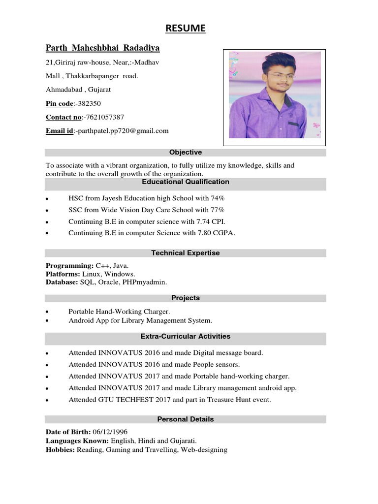Parth Resume | PDF