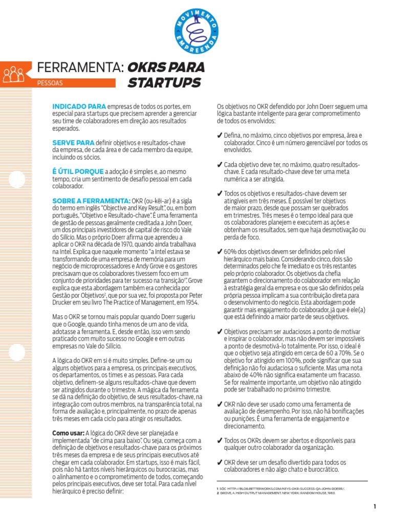 OKRs para Startups PDF | PDF