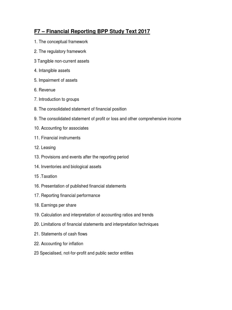 F7 - Financial Reporting BPP Study Text 2017 | PDF