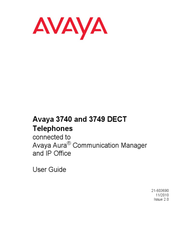 Avaya 3740 and 3749 DECT Telephones: Connected To Avaya Aura ...