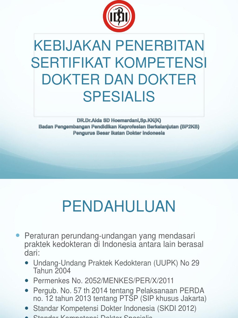 SKDI dan Sertifikasi Kompetensi Dokter | PDF