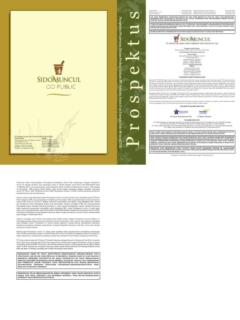 Contoh Prospektus Akhir Lengkap - Compressed | PDF