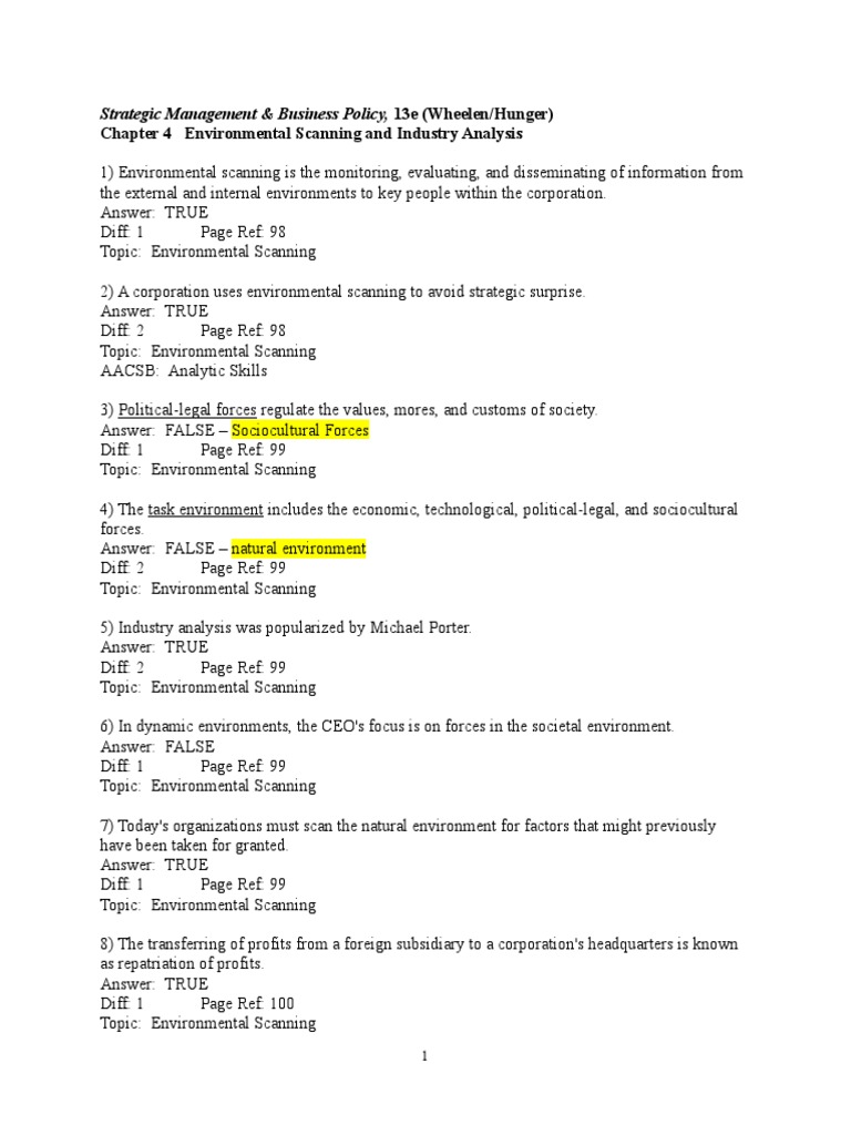 Chapter 4 - Environmental Scanning & Industry Analysis | PDF | Forecasting | Competition
