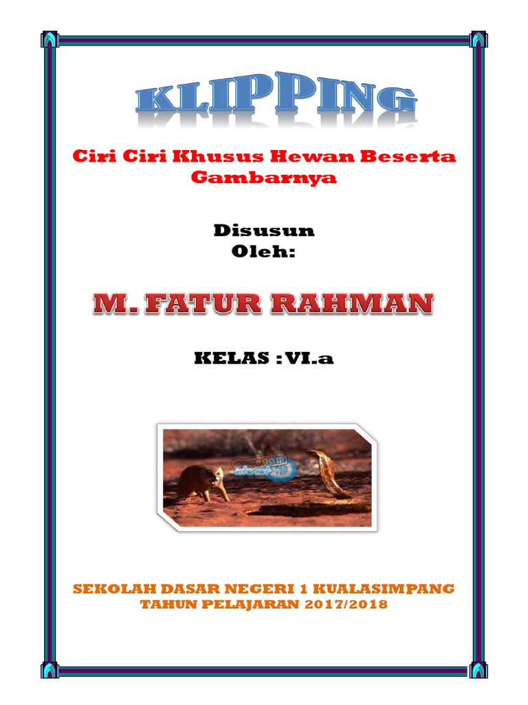 Ciri Ciri Khusus Hewan Beserta Gambarnya FATUR | PDF