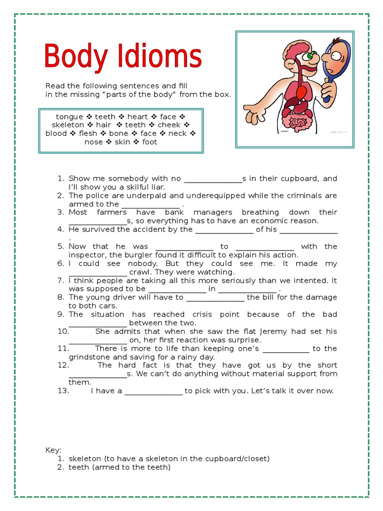 Body Idioms Fun Activities Games Icebreakers Tests Warmers Coo 23330 | PDF