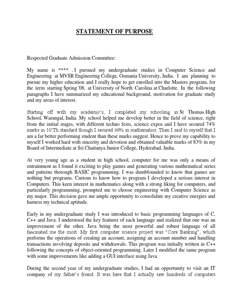 Sop | Science | Graduate School | Free 30-day Trial | Scribd