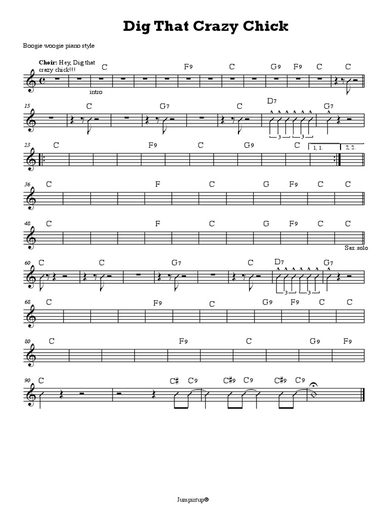 Dig That Crazy Chick Chords | PDF | Blues | Musical Compositions