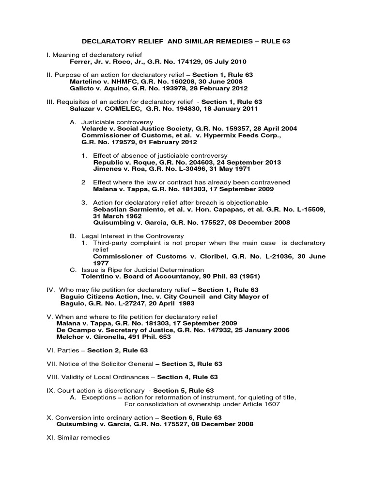 Understanding Declaratory Relief in Law | PDF | Declaratory Judgment ...