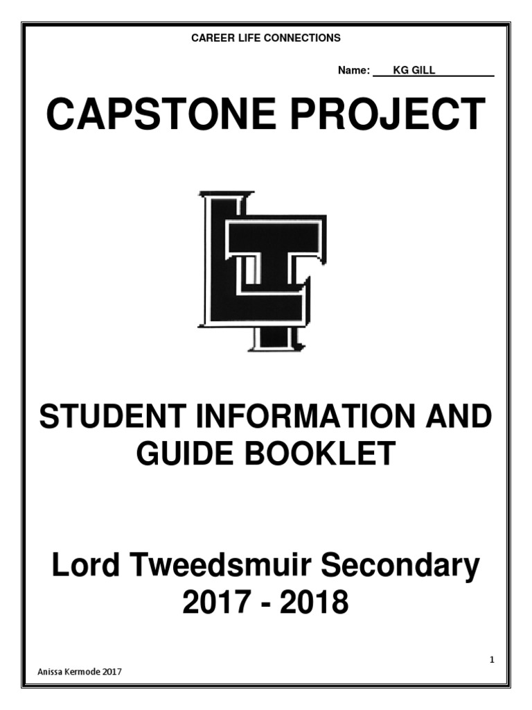 Booklet Capstone Project Student Guide and Information Booklet CLC 11 ...