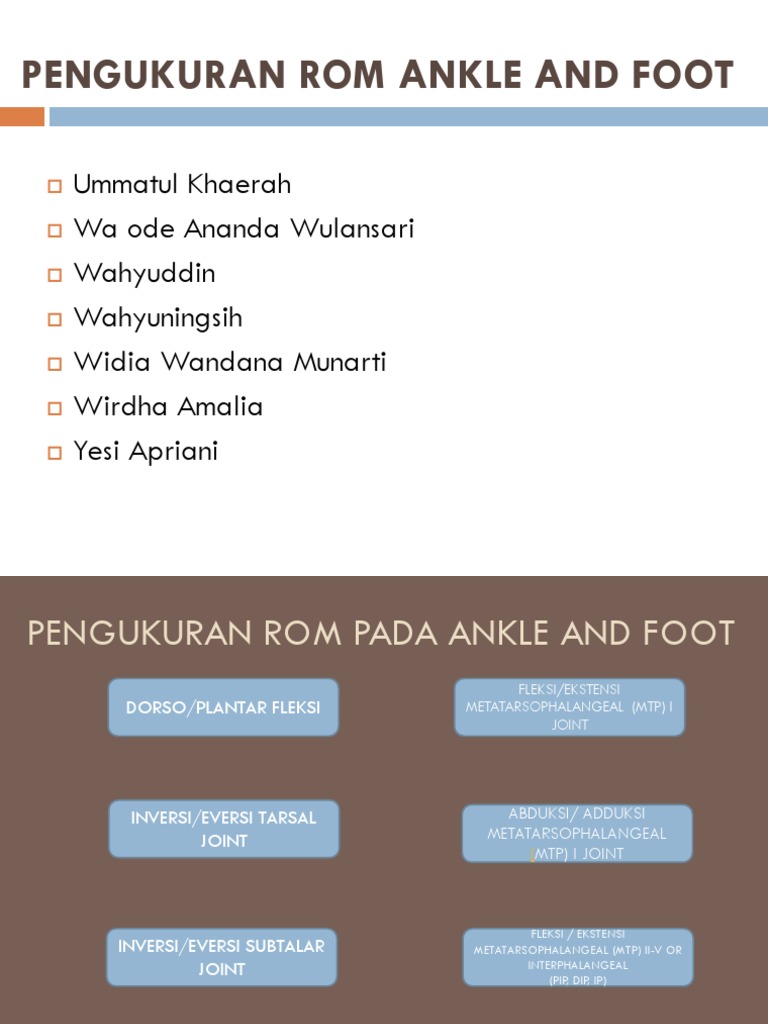 1 Pengukuran Rom Pada Ankle and Foot | PDF | Sains & Matematika