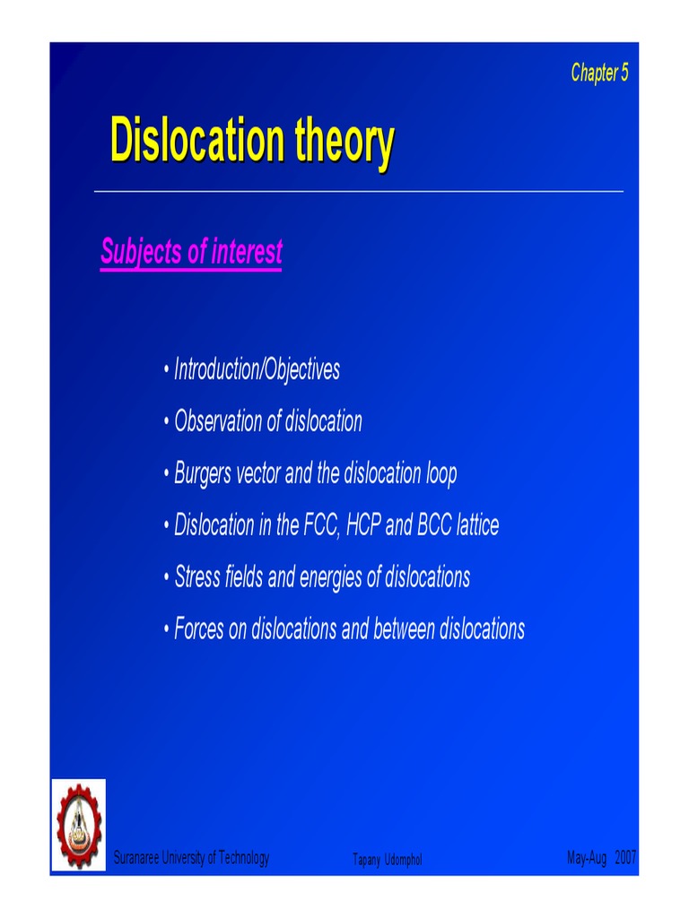 05 Dislocation Theory | PDF | Dislocation | Crystal Structure