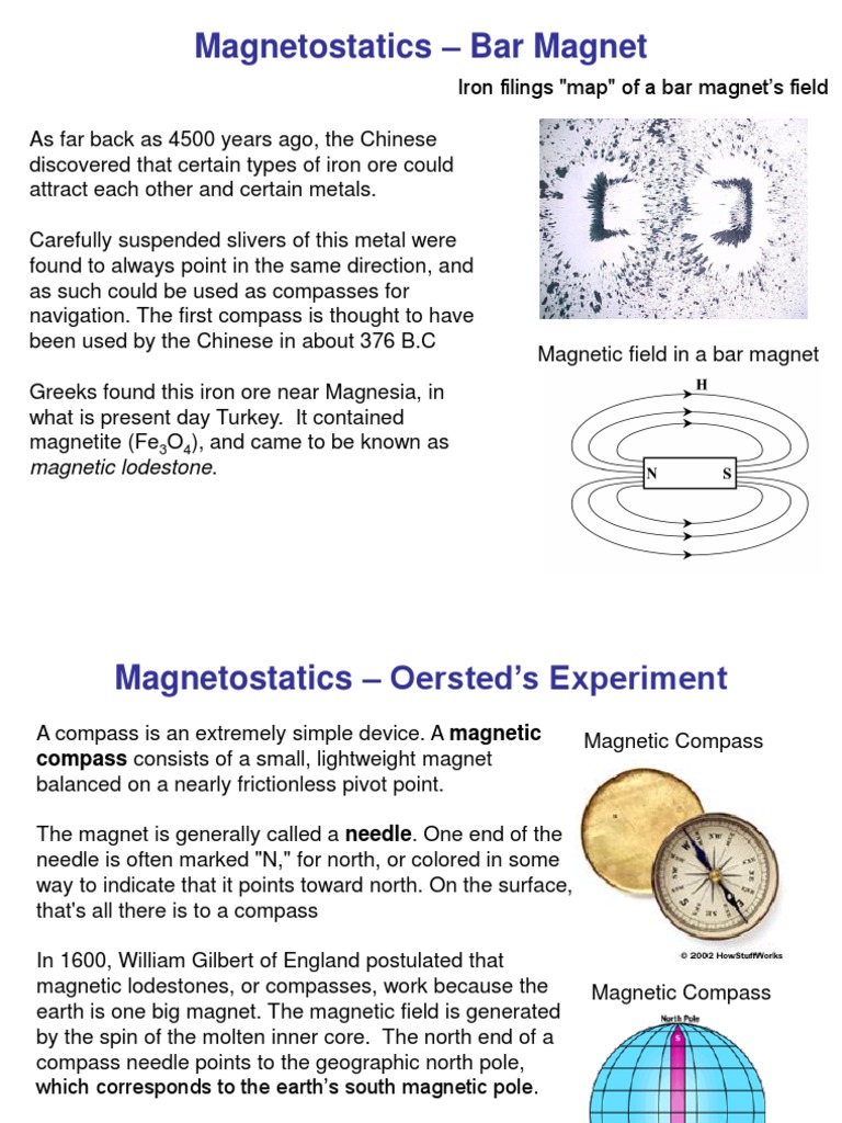 Magnetostatics Part1 | PDF | Compass | Magnet