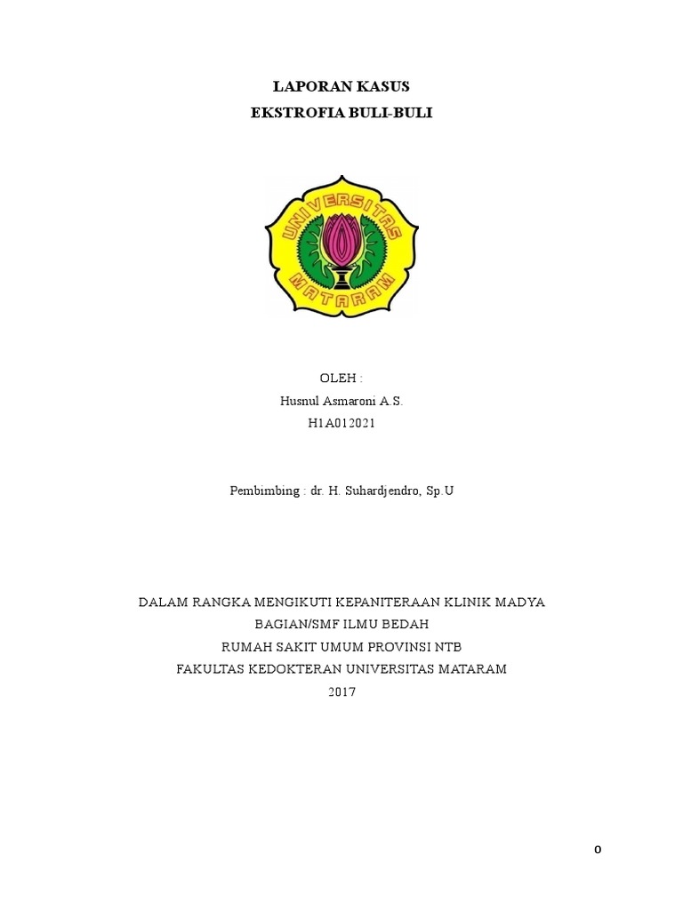 Laporan Kasus Ekstrofia Buli-Buli | PDF